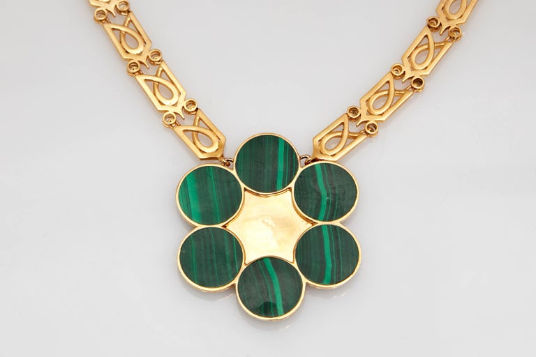 Cartier Malachite Ruby Gold Drop Necklace at 1stDibs