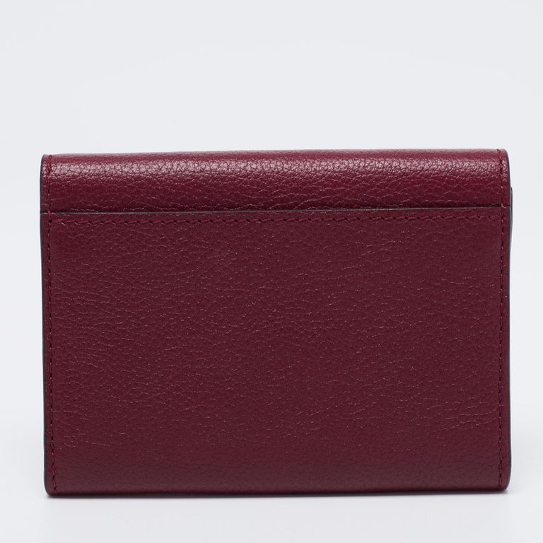 Cartier Maroon Leather C De Cartier Compact Wallet For Sale at 1stDibs