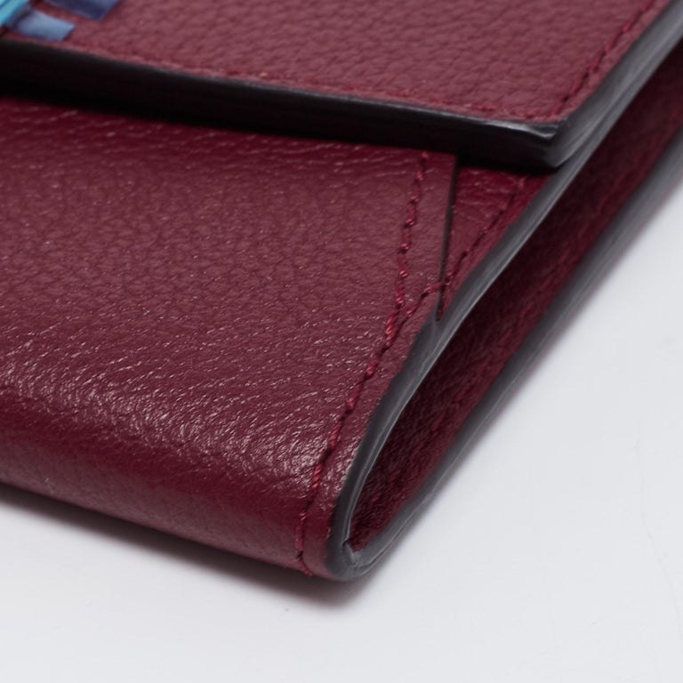 Cartier Maroon Leather C De Cartier Compact Wallet For Sale at 1stDibs