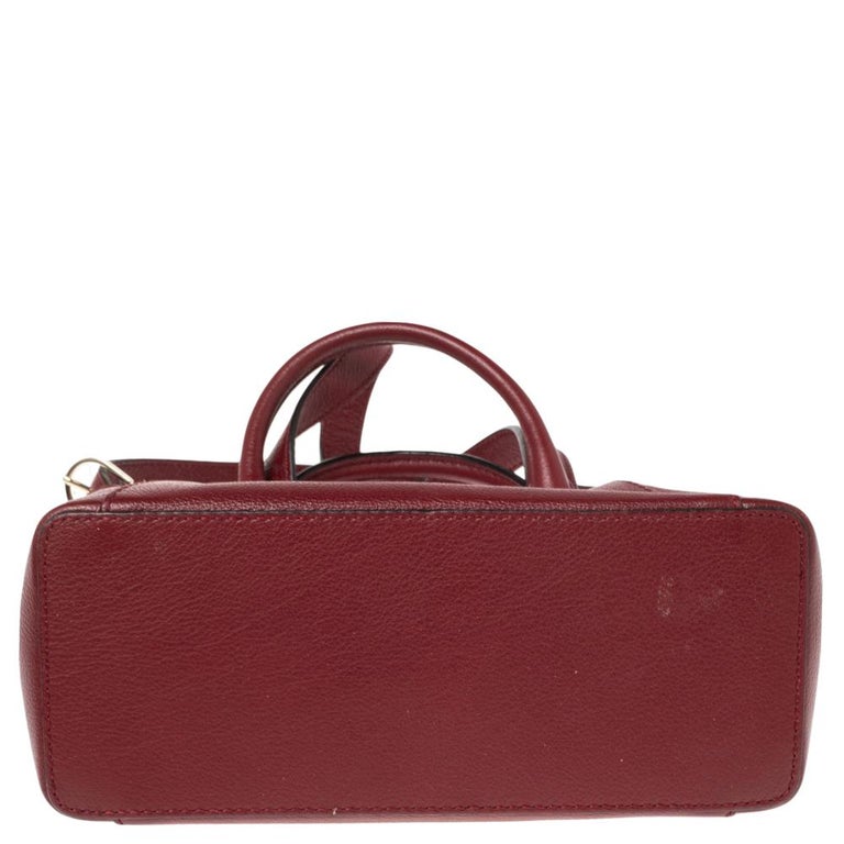 Cartier Maroon Leather Mini C de Cartier Satchel at 1stDibs