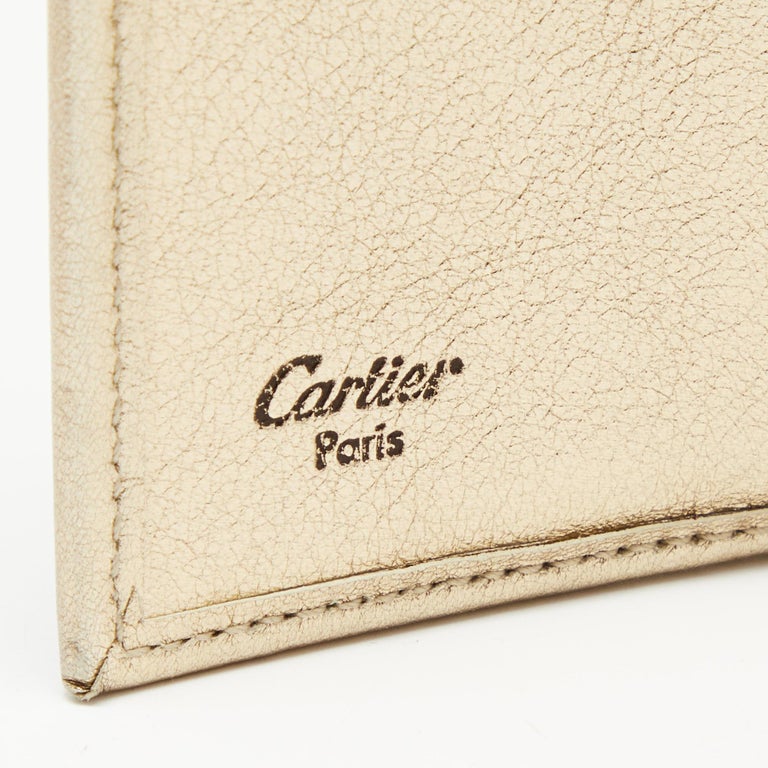 Cartier Metallic Gold Leather Compact Wallet at 1stDibs