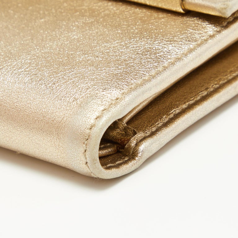 Cartier Metallic Gold Leather Compact Wallet at 1stDibs