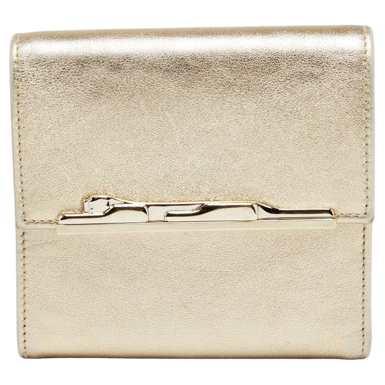 Cartier Metallic Gold Leather Compact Wallet at 1stDibs