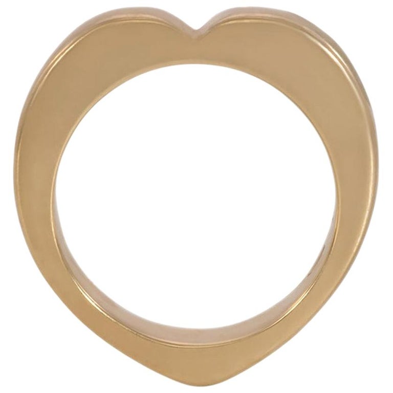 Cartier Midcentury Gold Heart-Shaped Ring at 1stDibs