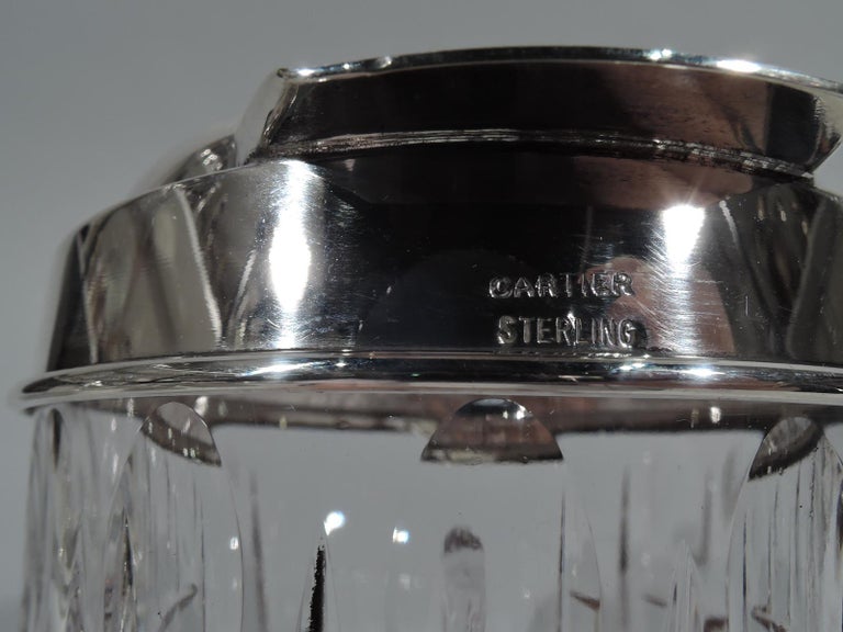 Cartier Mid-Century Modern Sterling Silver and Glass Bar Pitcher For ...