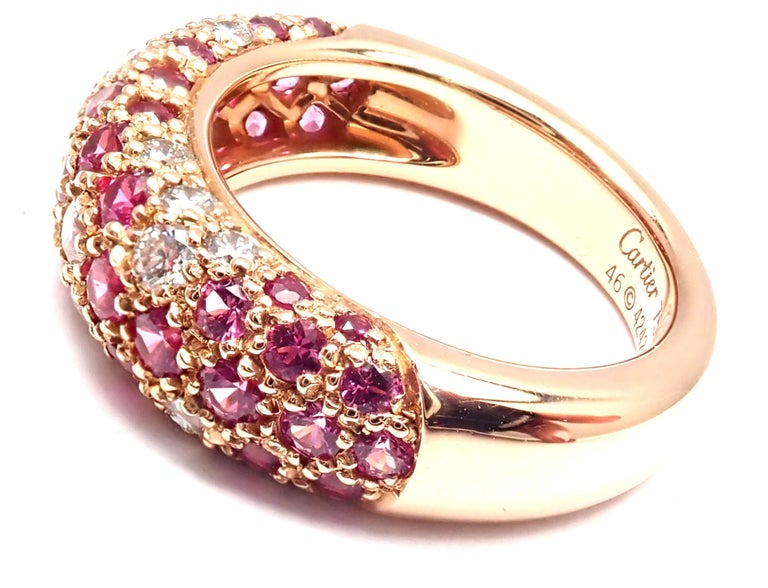 Cartier Mimi Diamond Ruby Rose Gold Band Ring at 1stDibs | ruby rose ...
