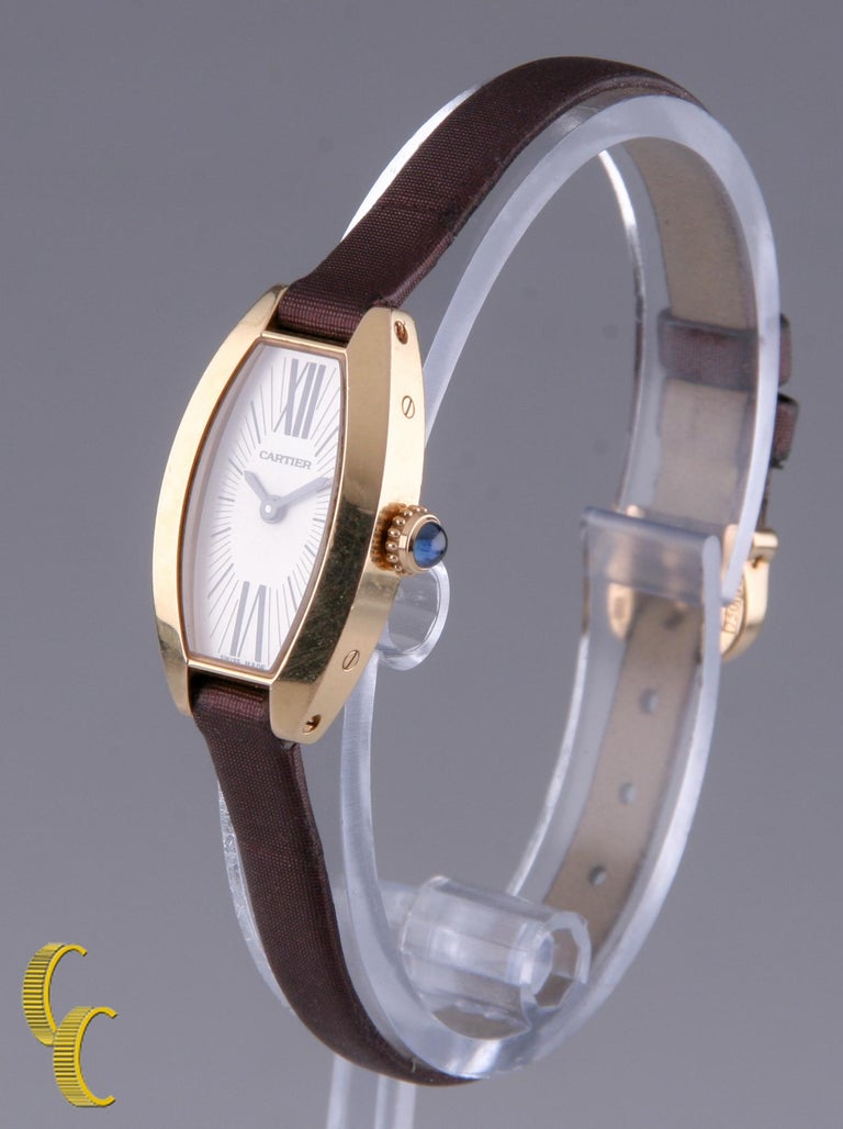Cartier Mini Tonneau Lanieres 2592 18 Karat Gold Quartz Watch with ...