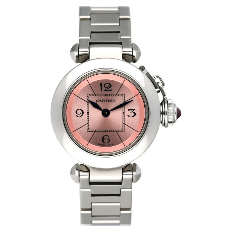 Cartier Miss Pasha 2973 Pink Dial Ladies Watch For Sale at 1stDibs