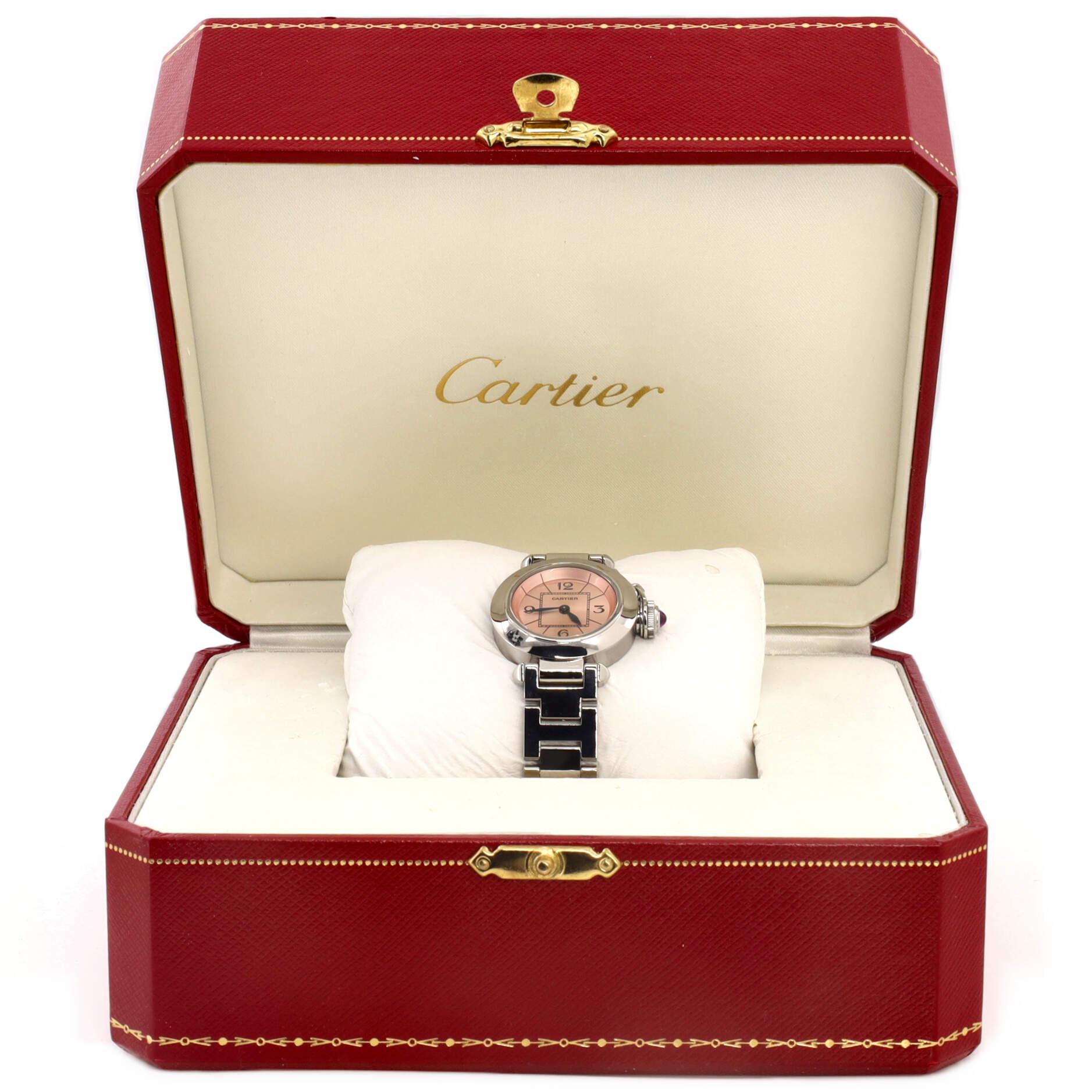 Cartier Miss Pasha Pink Dial Quartz Watch Stainless Steel 27 For Sale ...