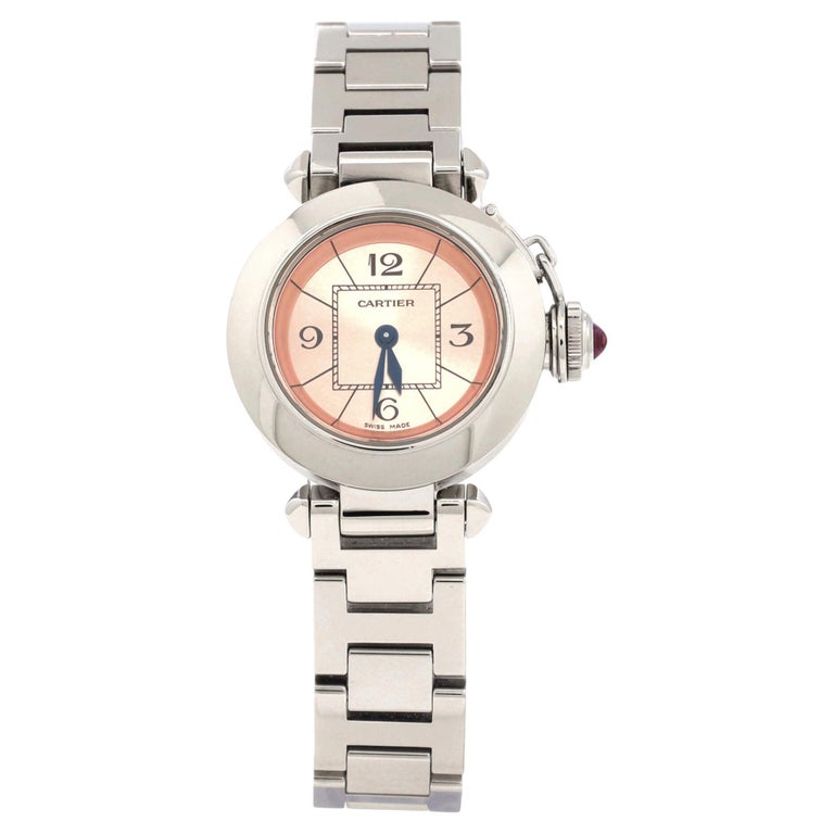 Cartier Miss Pasha Pink Dial Quartz Watch Stainless Steel 27 For Sale ...