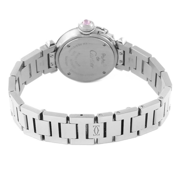 Cartier Miss Pasha Steel Pink Dial Ladies Watch W3140008 Box Papers For ...