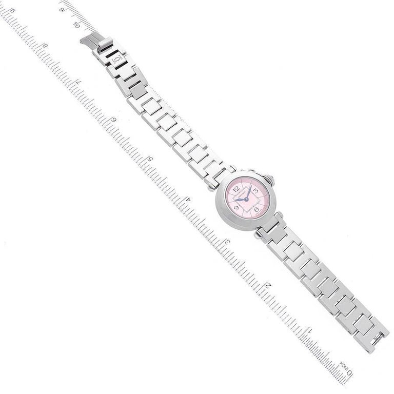 Cartier Miss Pasha Steel Pink Dial Ladies Watch W3140008 Box Papers For ...