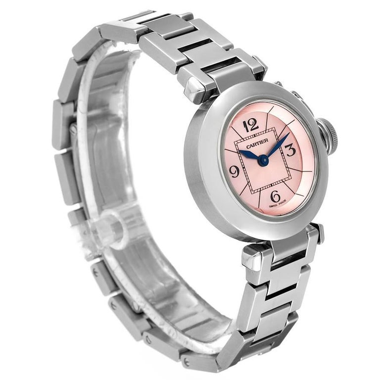 Cartier Miss Pasha Steel Pink Dial Ladies Watch W3140008 For Sale at ...