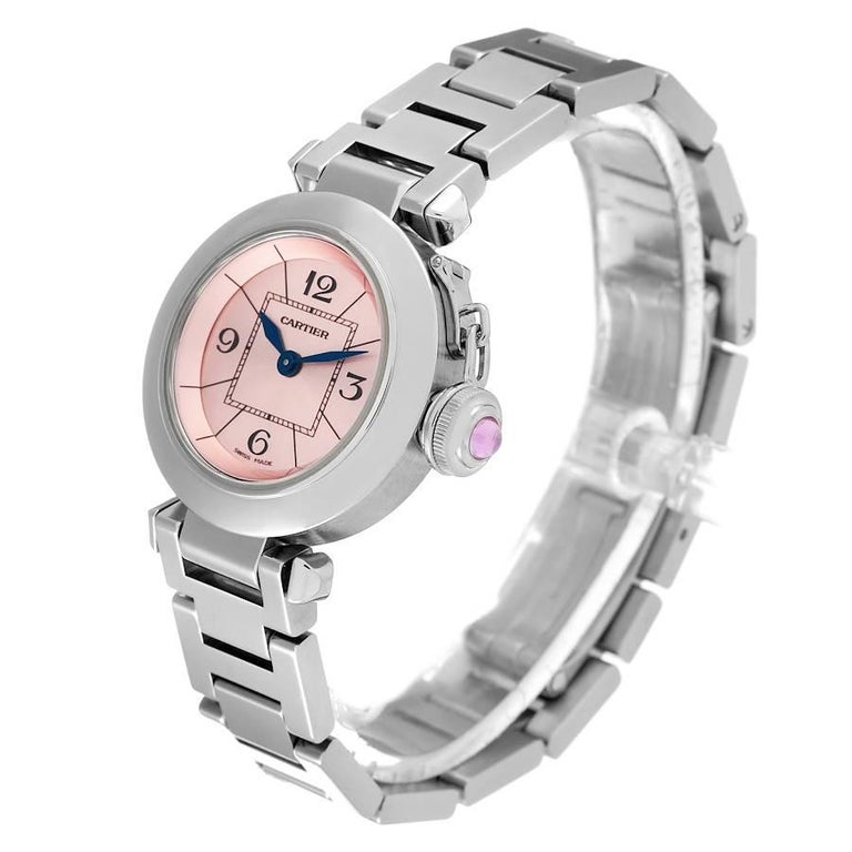 Cartier Miss Pasha Steel Pink Dial Ladies Watch W3140008 For Sale at ...