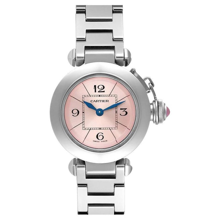 Cartier Miss Pasha Steel Pink Dial Ladies Watch W3140008 For Sale at ...