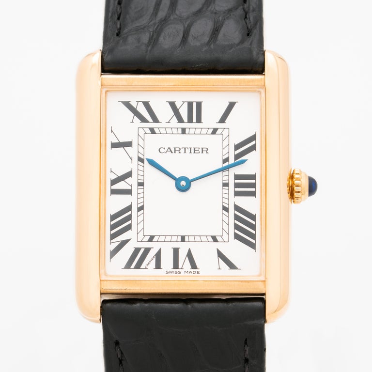 Cartier Model 3187 Tank Solo 18 Karat Yellow Gold and Stainless Steel ...