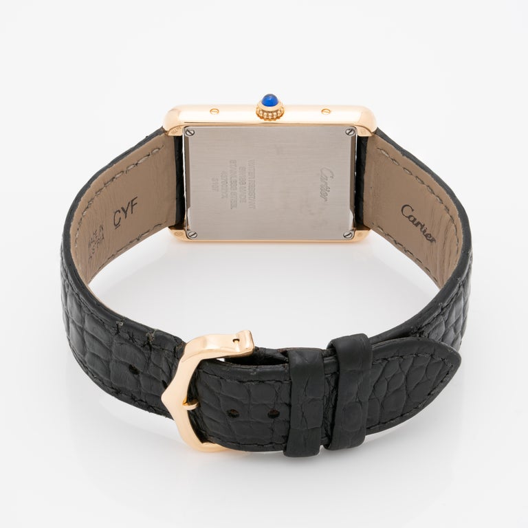 Cartier Model 3187 Tank Solo 18 Karat Yellow Gold and Stainless Steel ...