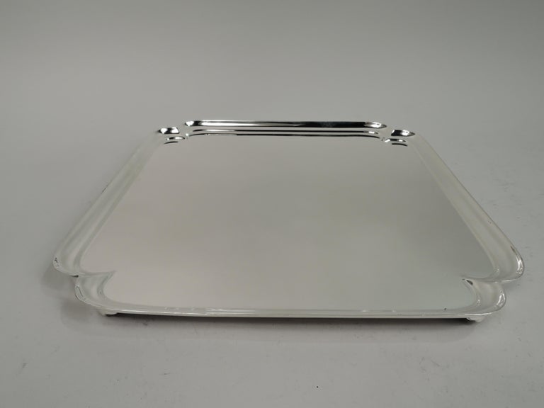 Cartier Modern Georgian Sterling Silver Square Salver Tray For Sale at ...