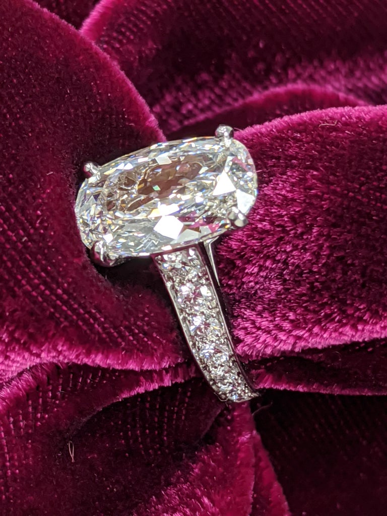 Cartier Mounting with 3 Carat Cushion Cut Diamond Ring G VS2, GIA at ...