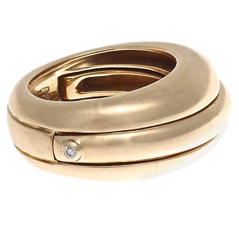 Cartier Movable Diamond Gold Ring at 1stDibs