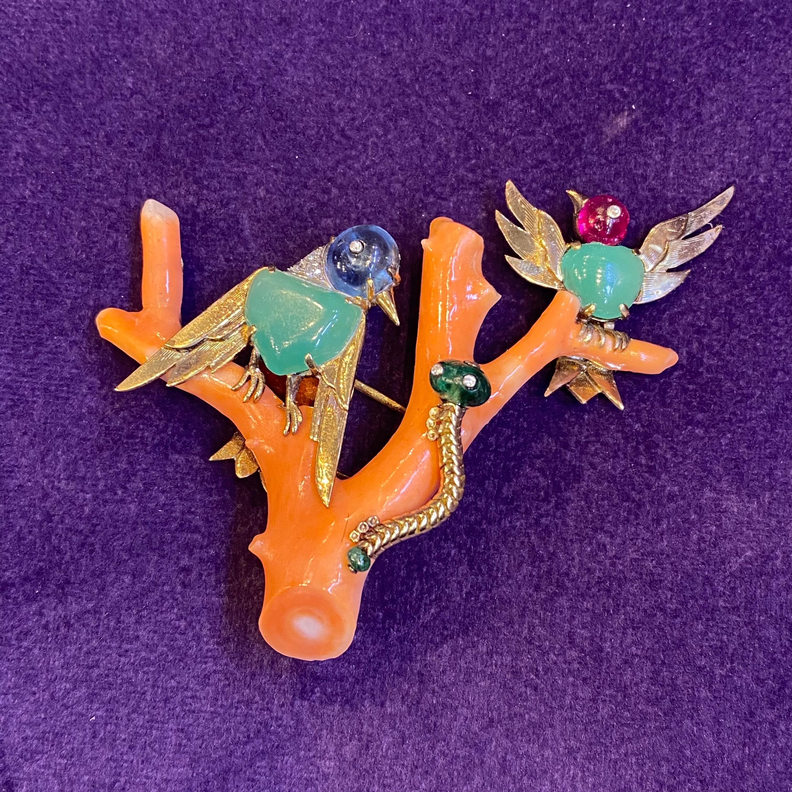 Cartier Multi Gem Birds Brooch For Sale at 1stDibs | gem birds locations
