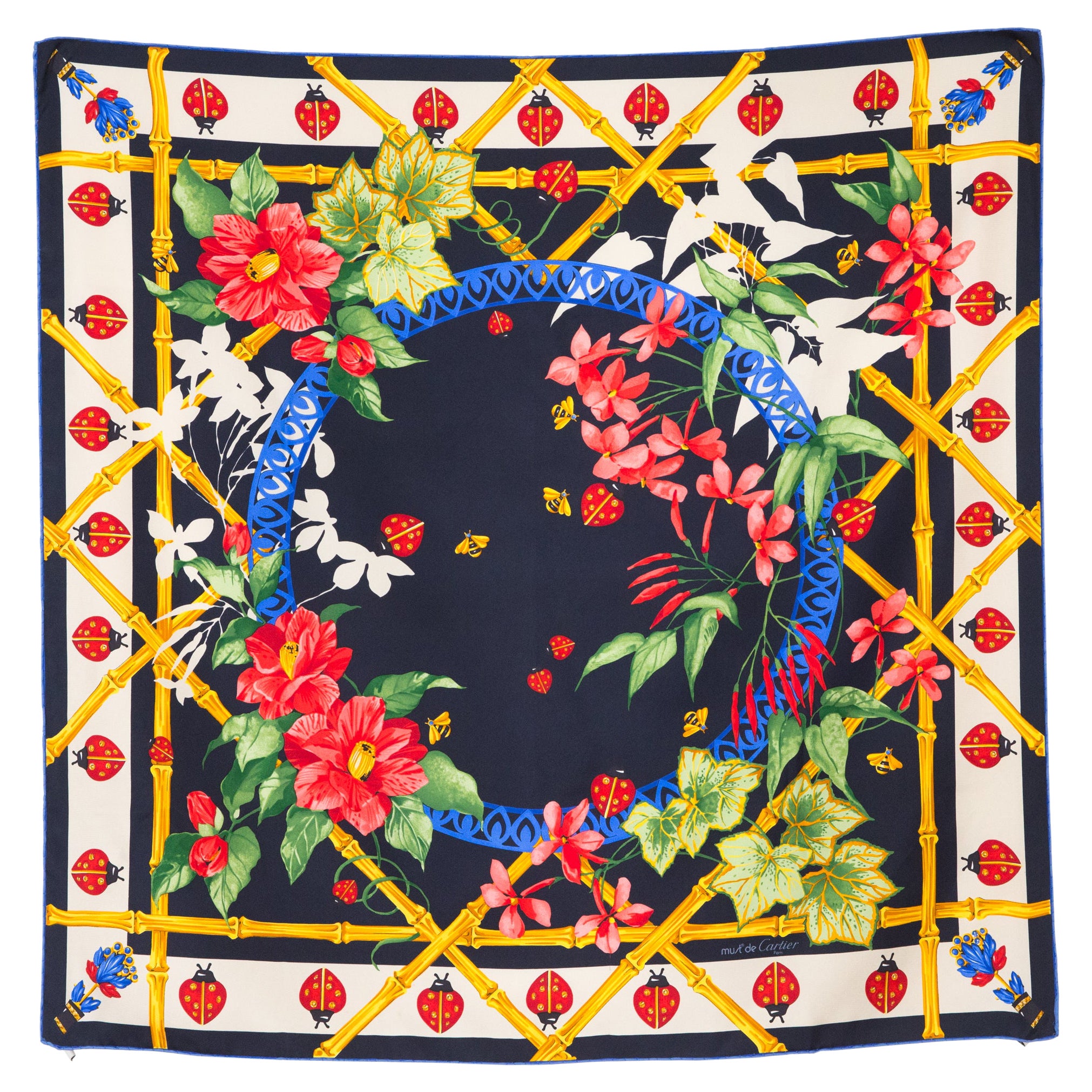 Cartier Silk Scarf For Sale at 1stDibs