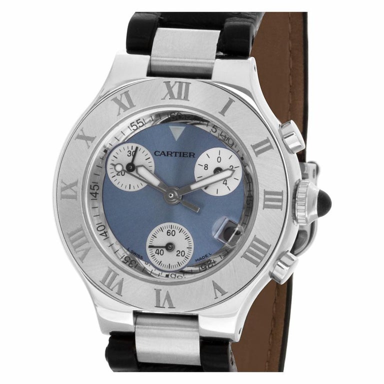 Cartier Must 21 2996, Blue Dial, Certified and Warranty at 1stDibs