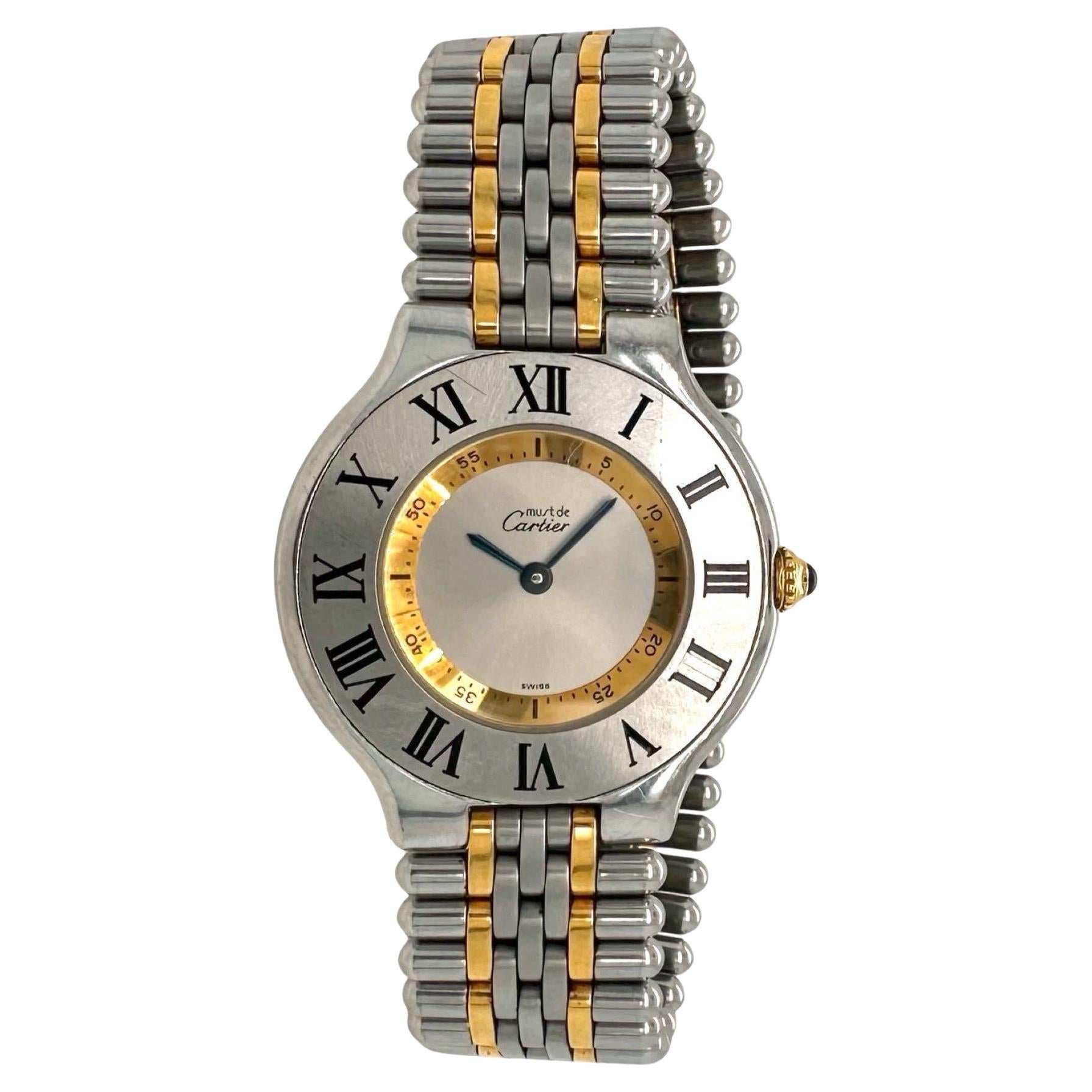 Cartier Must 21 De Cartier Two Tone 1330 For Sale at 1stDibs