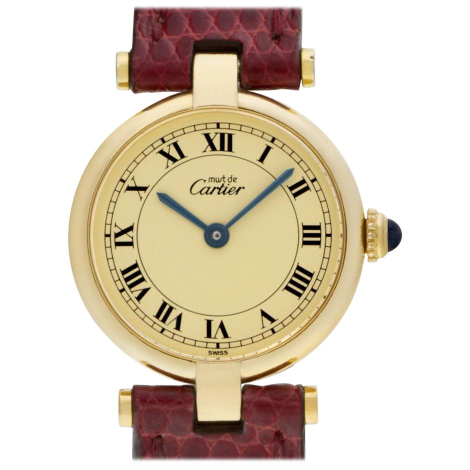 Cartier Must 59004 Vermeil Cream Dial Quartz Watch at 1stDibs