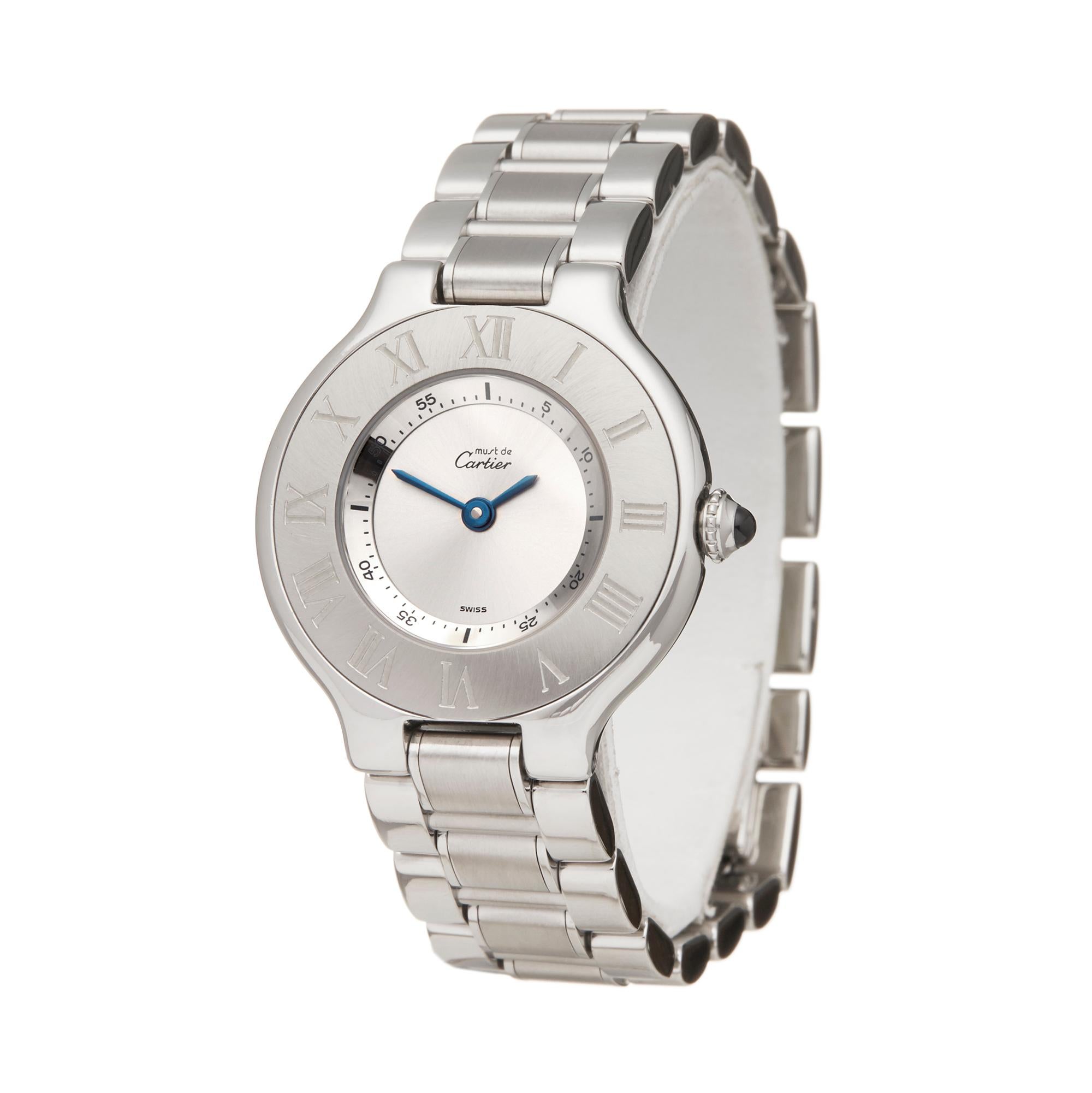 Cartier Must De 21 Stainless Steel 1340 Wristwatch at 1stDibs