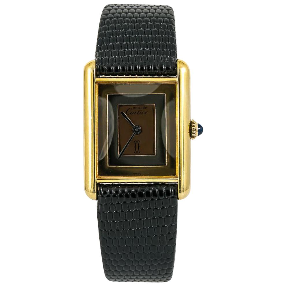 Cartier Man's Vermeil Tank Louis Must de Cartier Wristwatch circa 2000s ...
