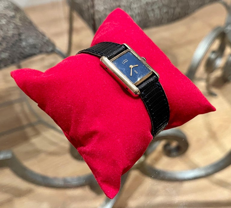 Cartier, Must Tank Watch in Silver Vermeil For Sale at 1stDibs