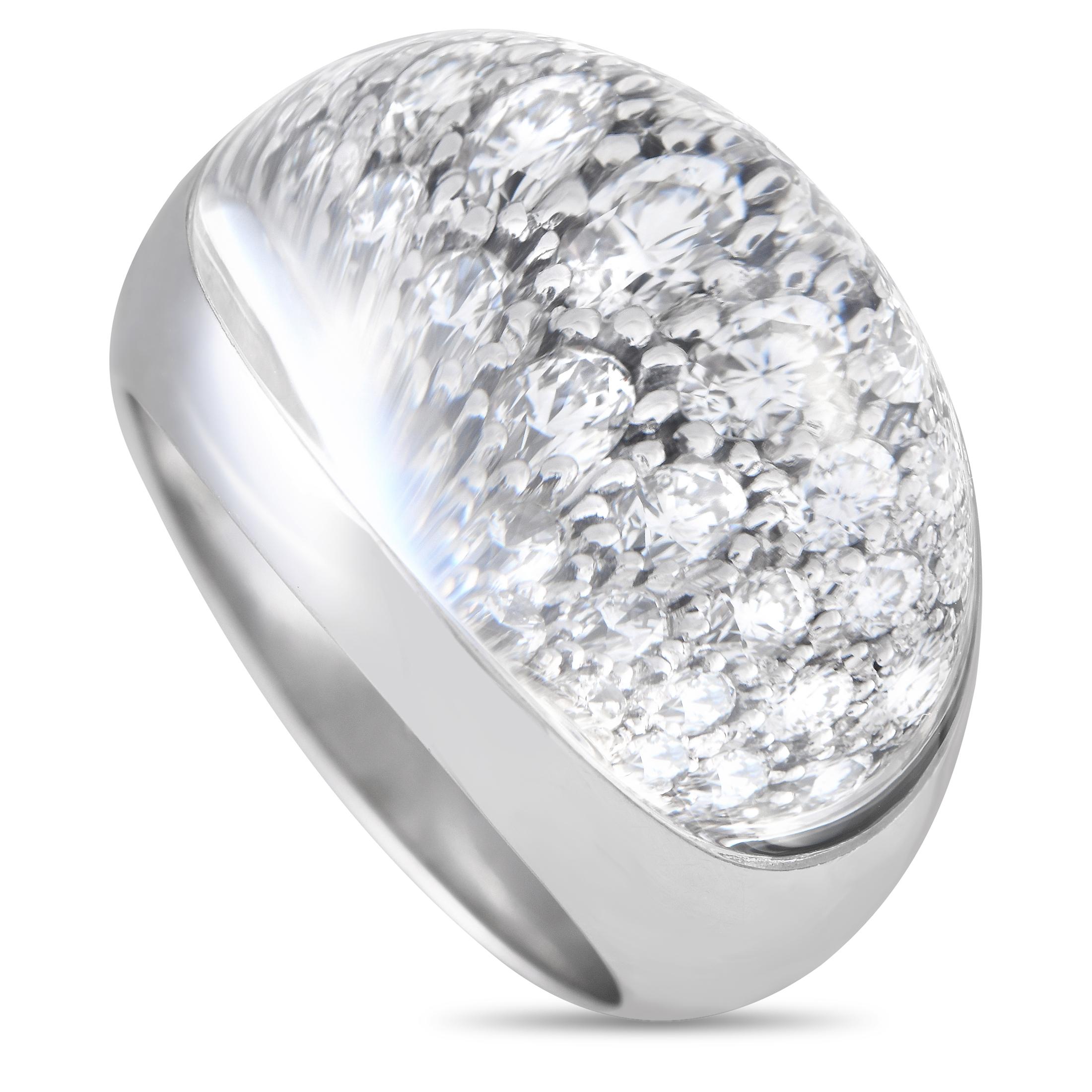 Cartier Myst 18K White Gold 1.0ct Diamond and Rock Crystal Ring For ...