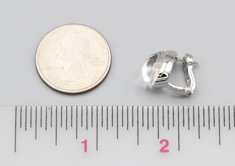 Cartier Myst Rock Crystal Diamond 18 Karat White Gold Dome Earring at ...