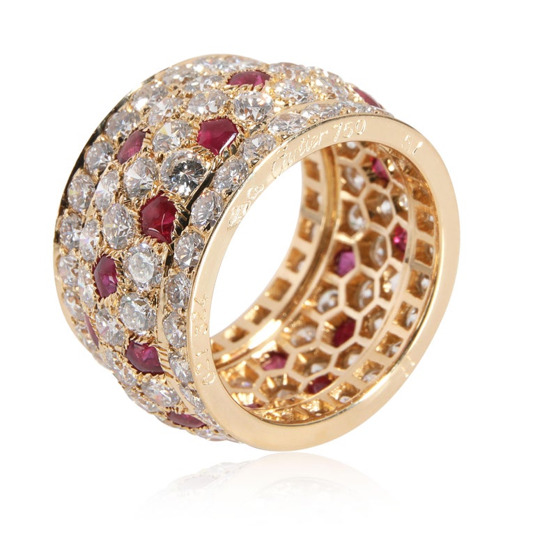 Cartier Nigeria Ruby Diamond Band in 18K Yellow Gold 3.13 CTW For Sale ...