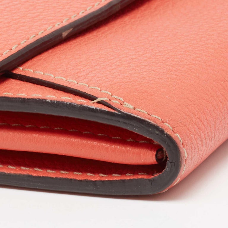 Cartier Orange Leather C De Cartier Continental Wallet For Sale at 1stDibs