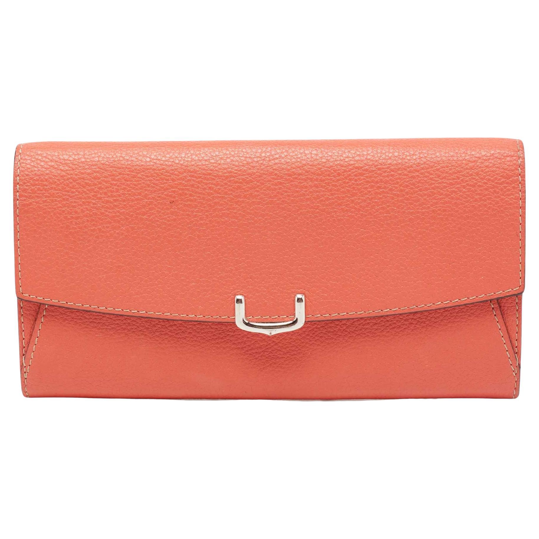 Cartier Pink Leather Les Must Envelope Trifold Wallet For Sale at 1stDibs