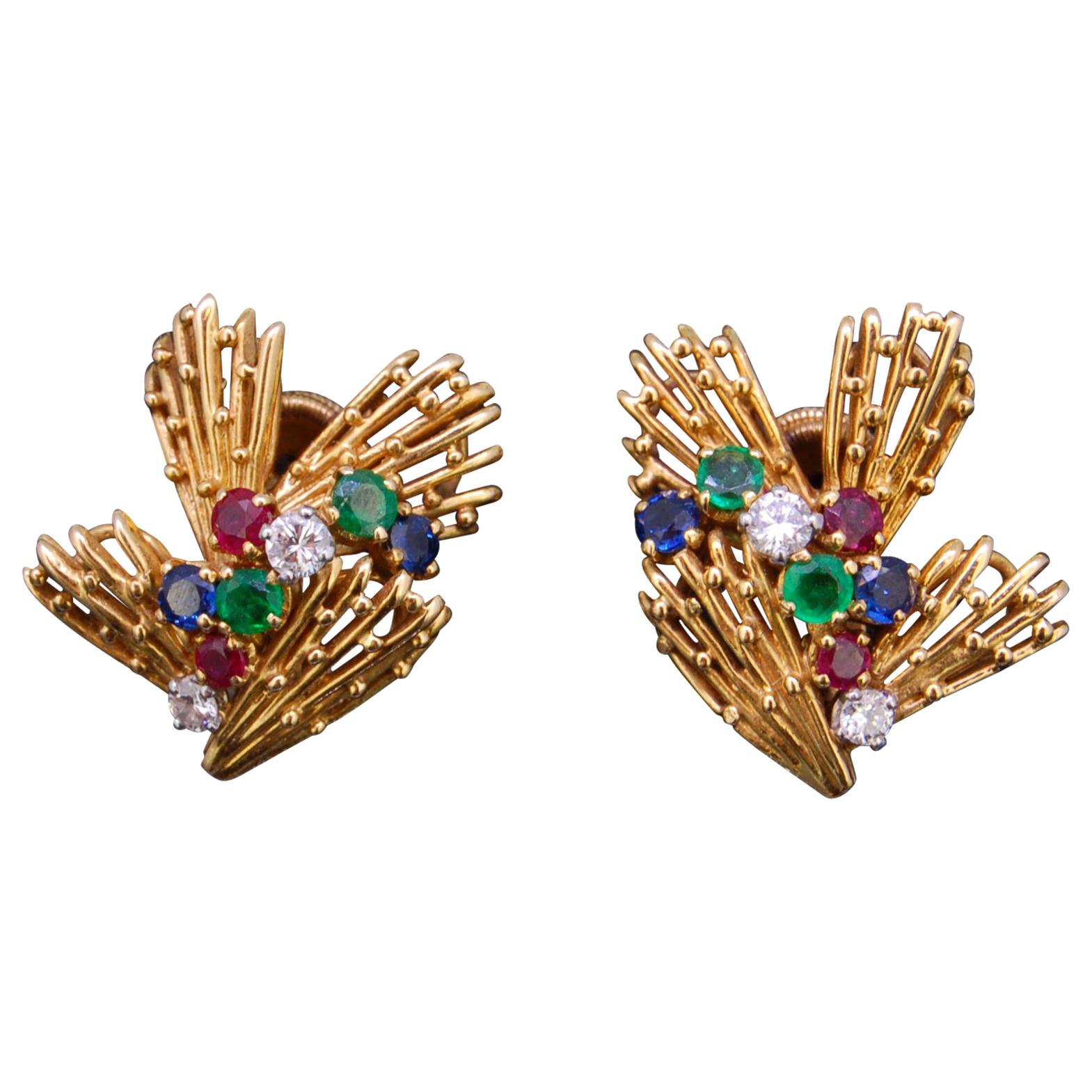 Cartier, Pair of 18 Carat Yellow Gold, Tutti Fruti Openwork Earrings ...