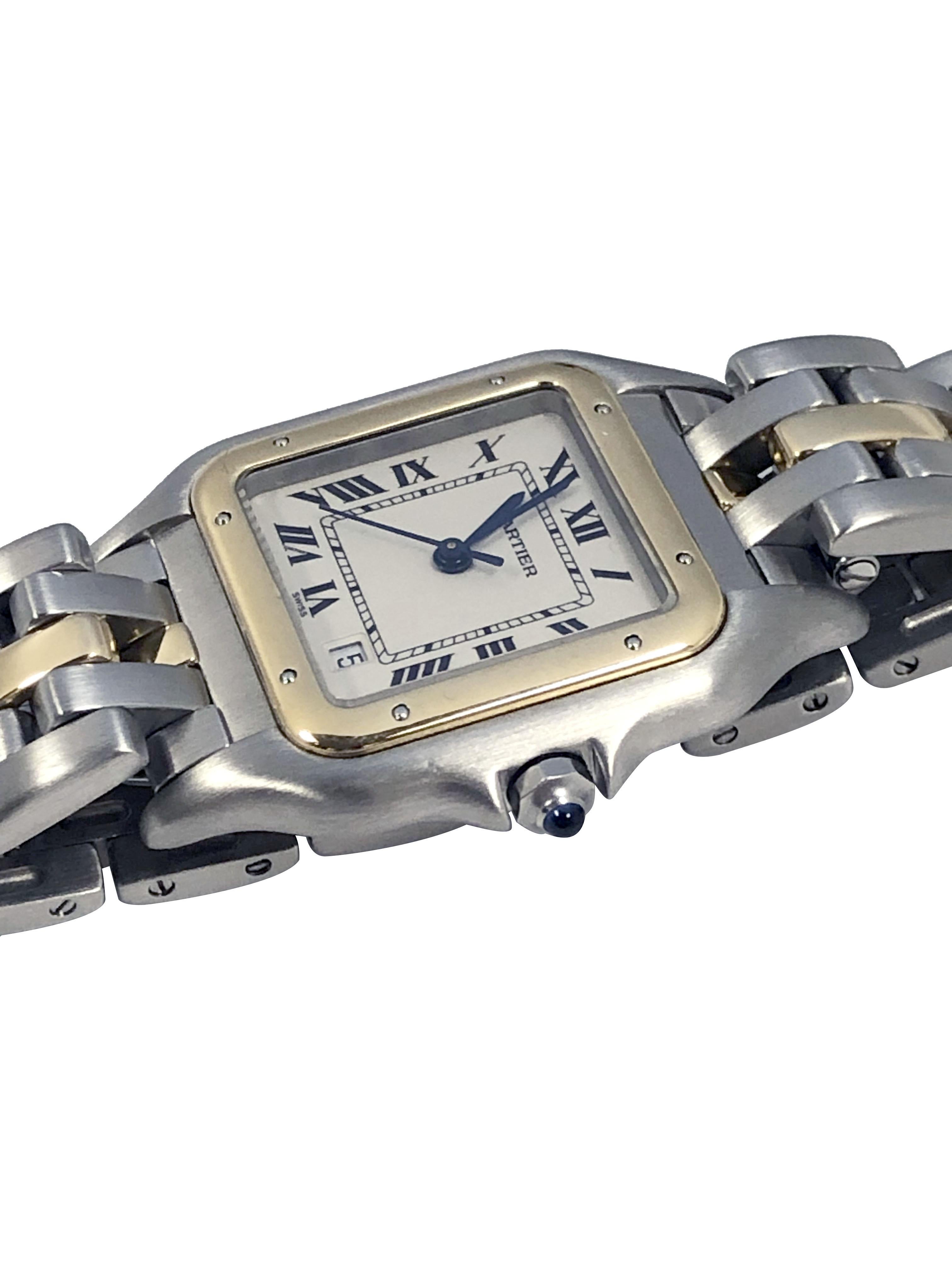 Cartier Panther 18k and Stainless Steel mid size Quartz Wrist Watch For ...