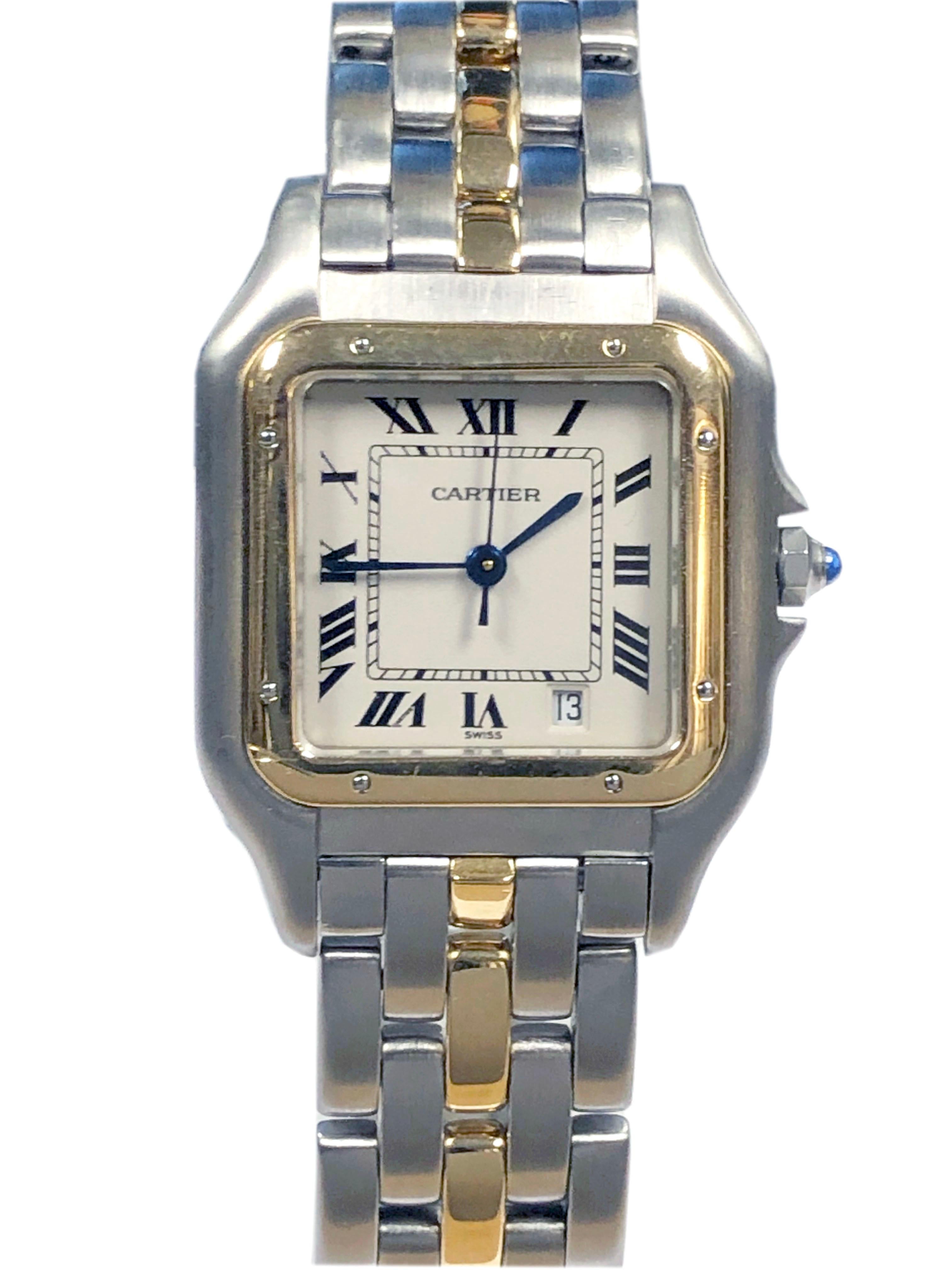 Cartier Panther 18k and Stainless Steel mid size Quartz Wrist Watch For ...