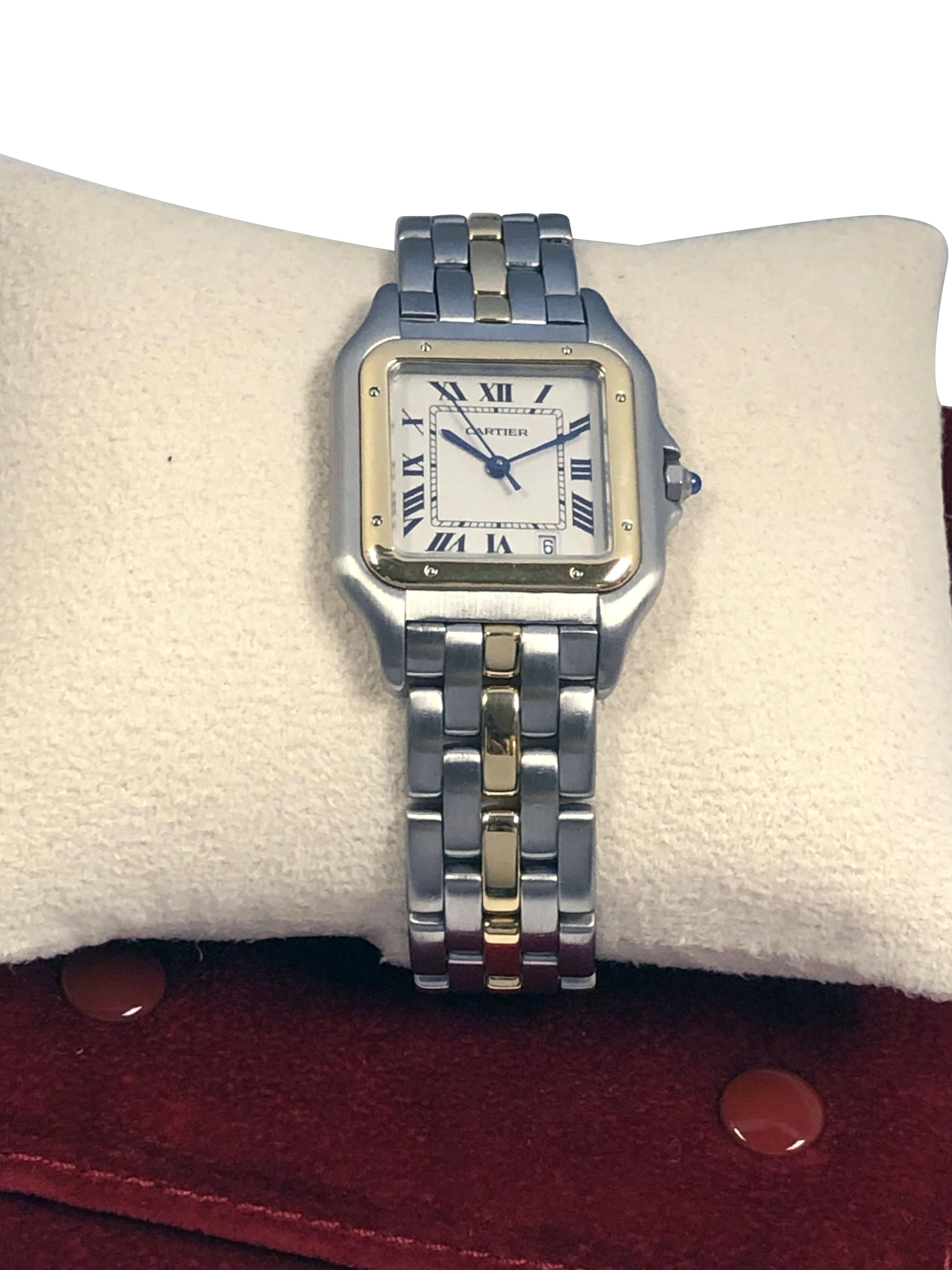 Cartier Panther 18k and Stainless Steel mid size Quartz Wrist Watch For ...