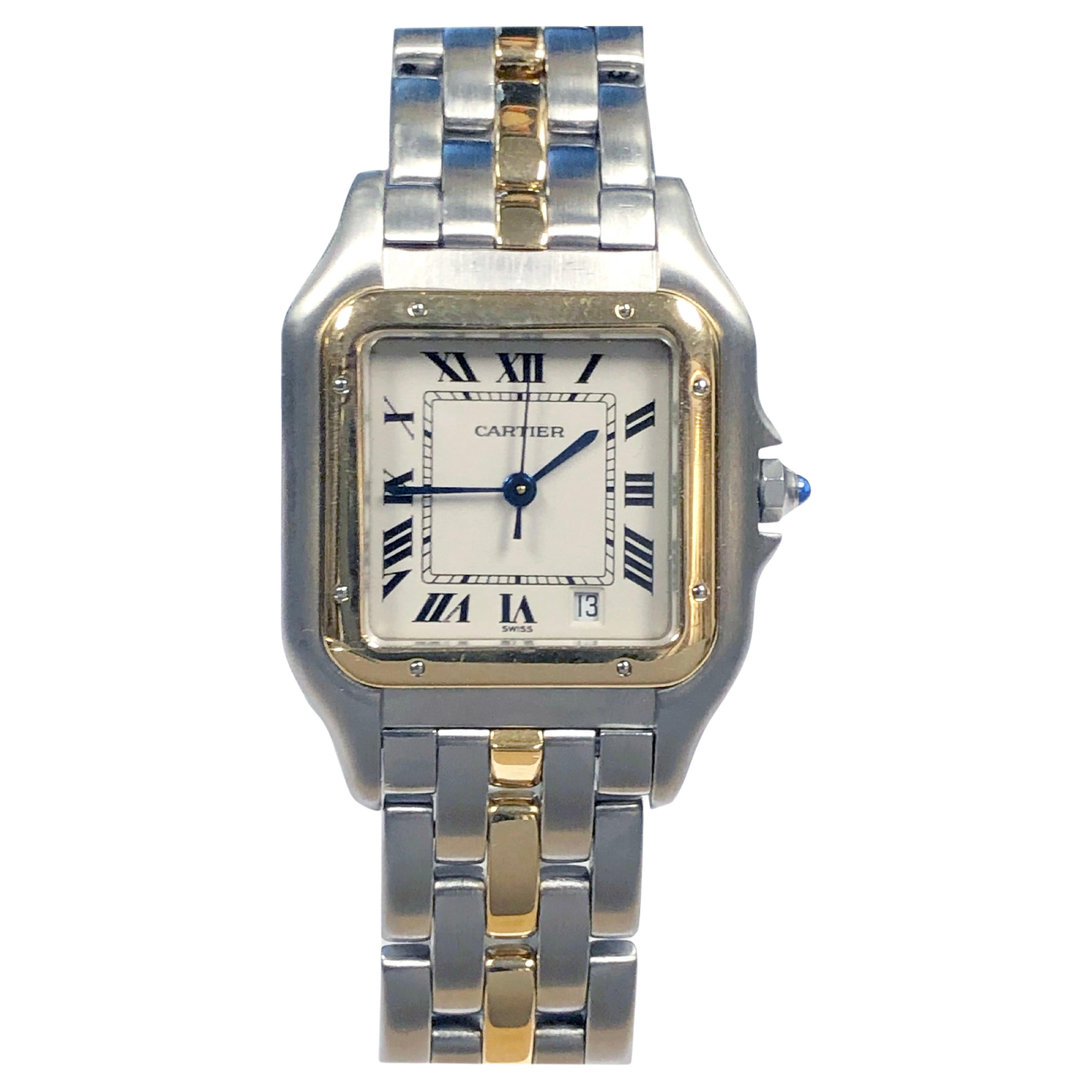 Cartier Panther 18k and Stainless Steel mid size Quartz Wrist Watch For ...
