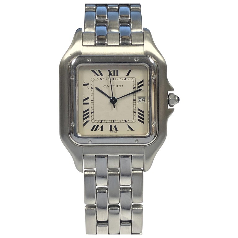 Cartier Panther Classic Large Steel Quartz Wristwatch For Sale at 1stDibs