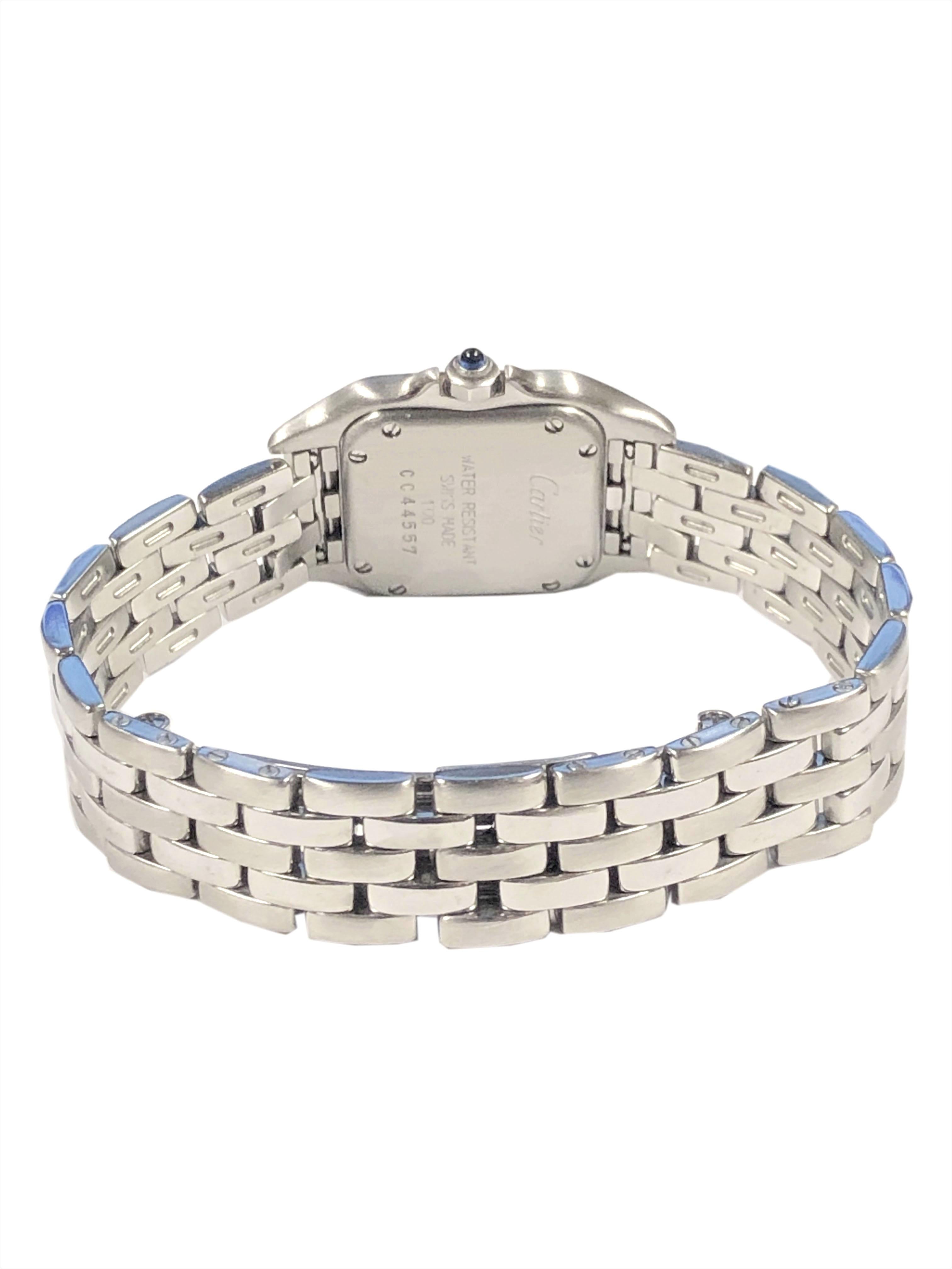 Cartier Panther Ladies Steel 1320 Quartz Wrist Watch at 1stDibs