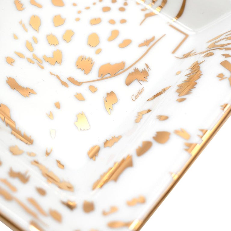 Cartier Panther Motif Porcelain Medium Trinket Tray at 1stDibs