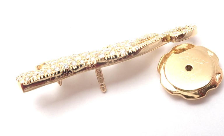 Cartier Panther Panthere Diamond Yellow Gold Tie Lapel Pin at 1stDibs ...