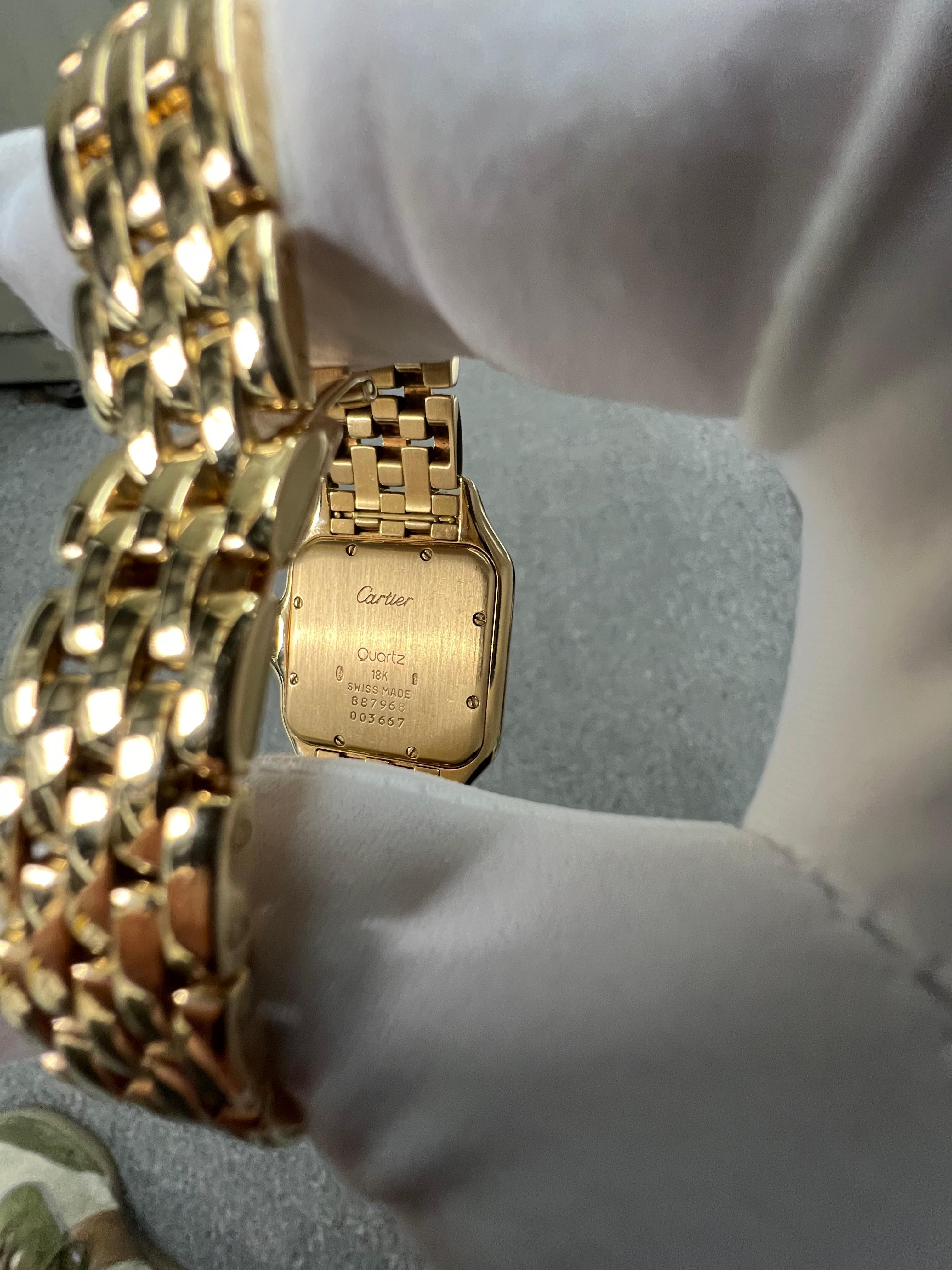 Cartier Panther Yellow Gold Quartz Wristwatch With Date For Sale at 1stDibs