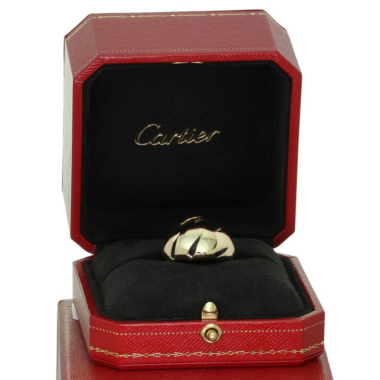 Cartier Panthere Claws Black Lacquer 18k Yellow Gold Ring 54 For Sale ...