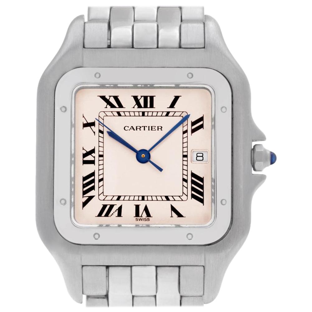 CARTIER Gilt Stepped Case Rectangular Wristwatch at 1stdibs