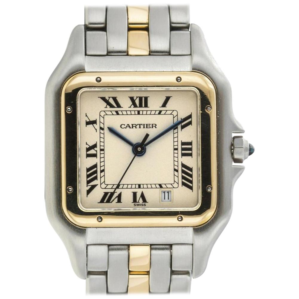 CARTIER Gilt Stepped Case Rectangular Wristwatch at 1stdibs